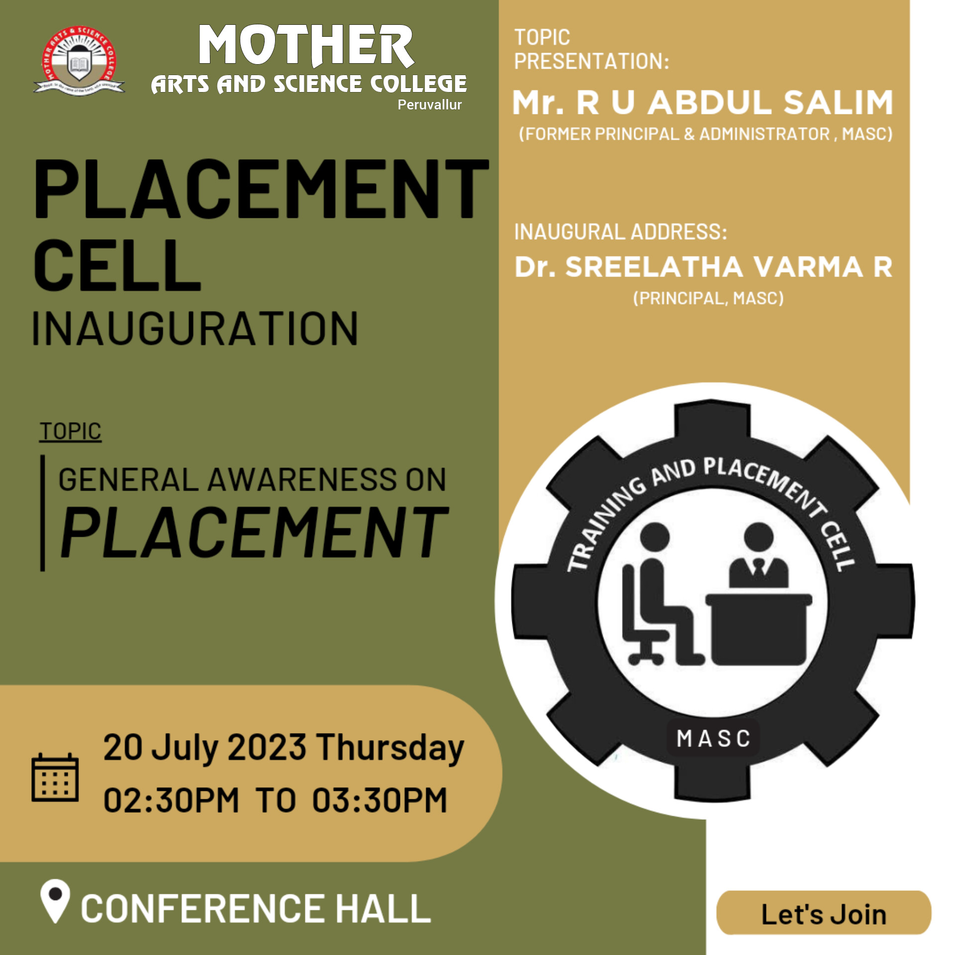 Placement Cell | mother college